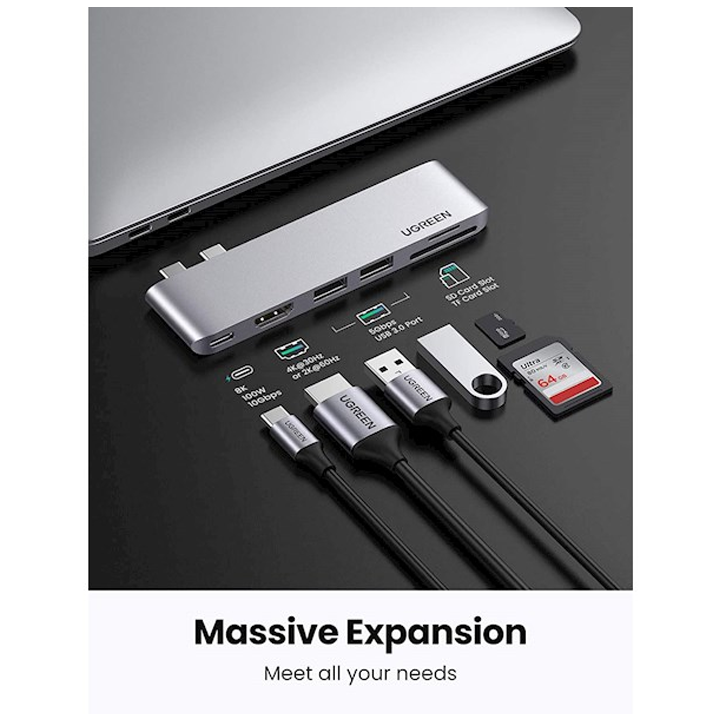 UGREEN (80856) USB-C Multifunction Adapter USB-C ჰაბი - Extra.ge - 672542