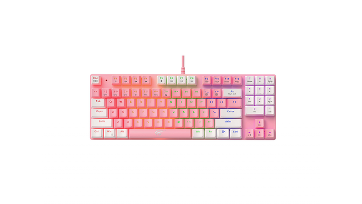 HAVIT KB512L RGB BACKLIT MECHANICAL GAMING KEYBOARD Pink - Extra.ge
