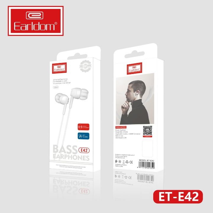 Earldom Handsfree ET-E42 WHITE ყურსასმენი - Extra.ge - 406310