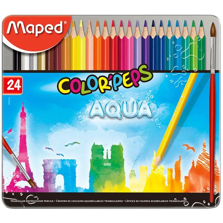 Maped Color Peps Aqua აკვარელის ფერადი ფანქრები 24 ფერი - Extra.ge