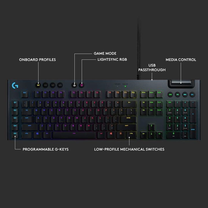 LOGITECH G815 LIGHTSYNC RGB Mechanical Gaming Keyboard – GL Linear ...