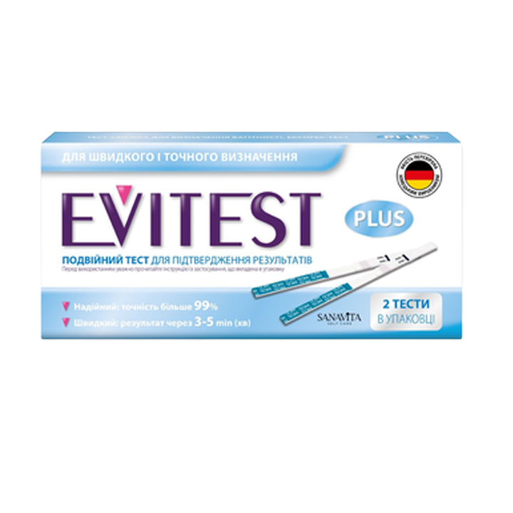 Evitest PLUS ორსულობის ტესტი 2 ცალი - Extra.ge - 754927