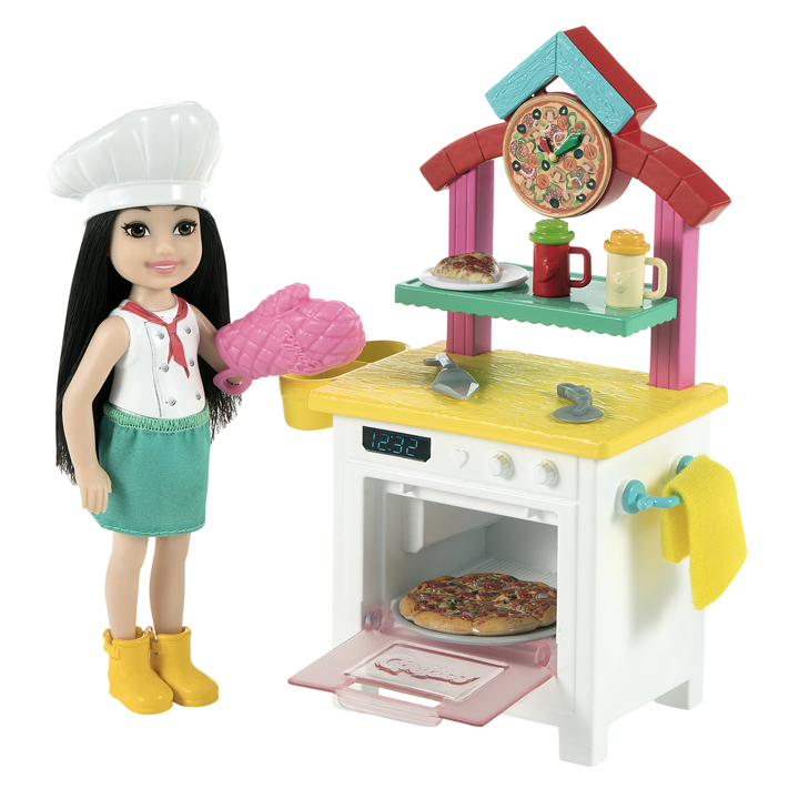 Mattel Barbie Chelsea თოჯინა პიცის საცხობი Extra Ge 792584