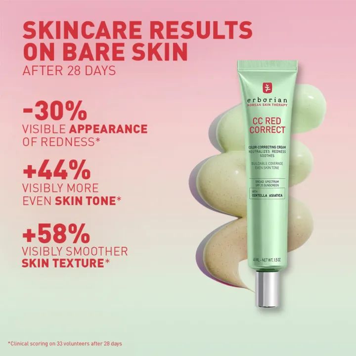 Erborian CC Red Correct Green Color-Corrector SPF25 45მლ CC კრემი ...