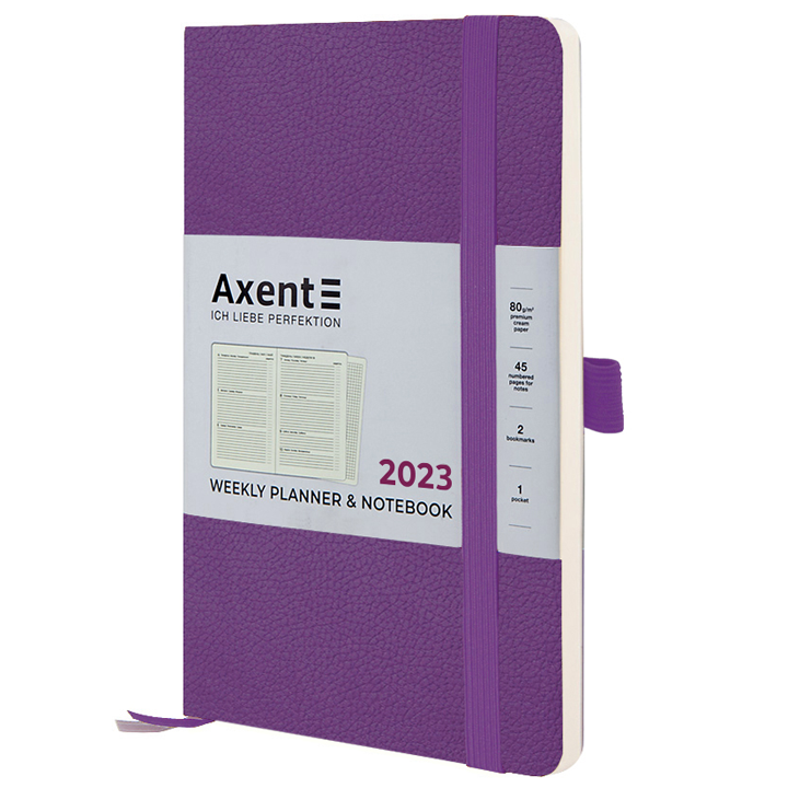 AXENT ბლოკნოტი ყოველკვირეული 2023, 8509-23-11-A იისფერი - Extra.ge - 724050