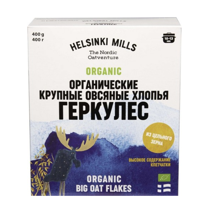 Helsinki Mills ორგანული მსხვილმარცვლოვანი შვრიის ფანტელი 400 გრ Extra