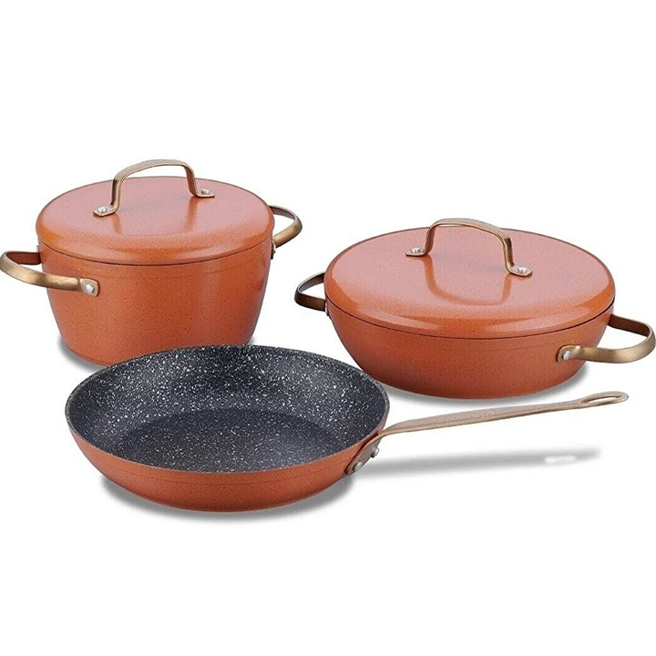 Korkmaz A2607-1 VINTAGE Brown Cookware Set (5 pcs) - Extra.ge - 787449