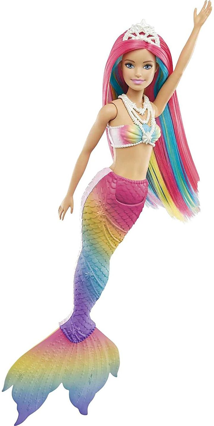 Mattel Barbie თოჯინა ფერადი ქალთევზა ცისარტყელა დრიმტოპიის სერიიდან